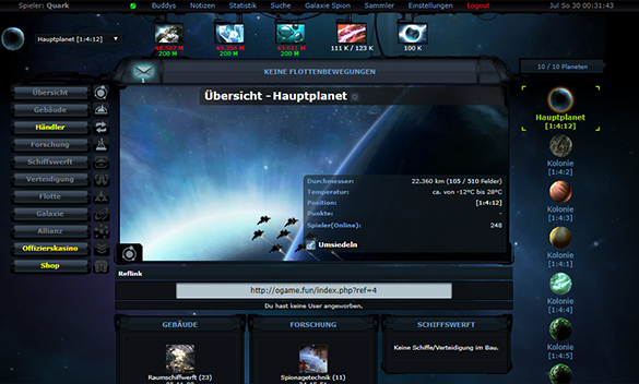 OGame.Fun - Online Browser Space Game - Global OGame